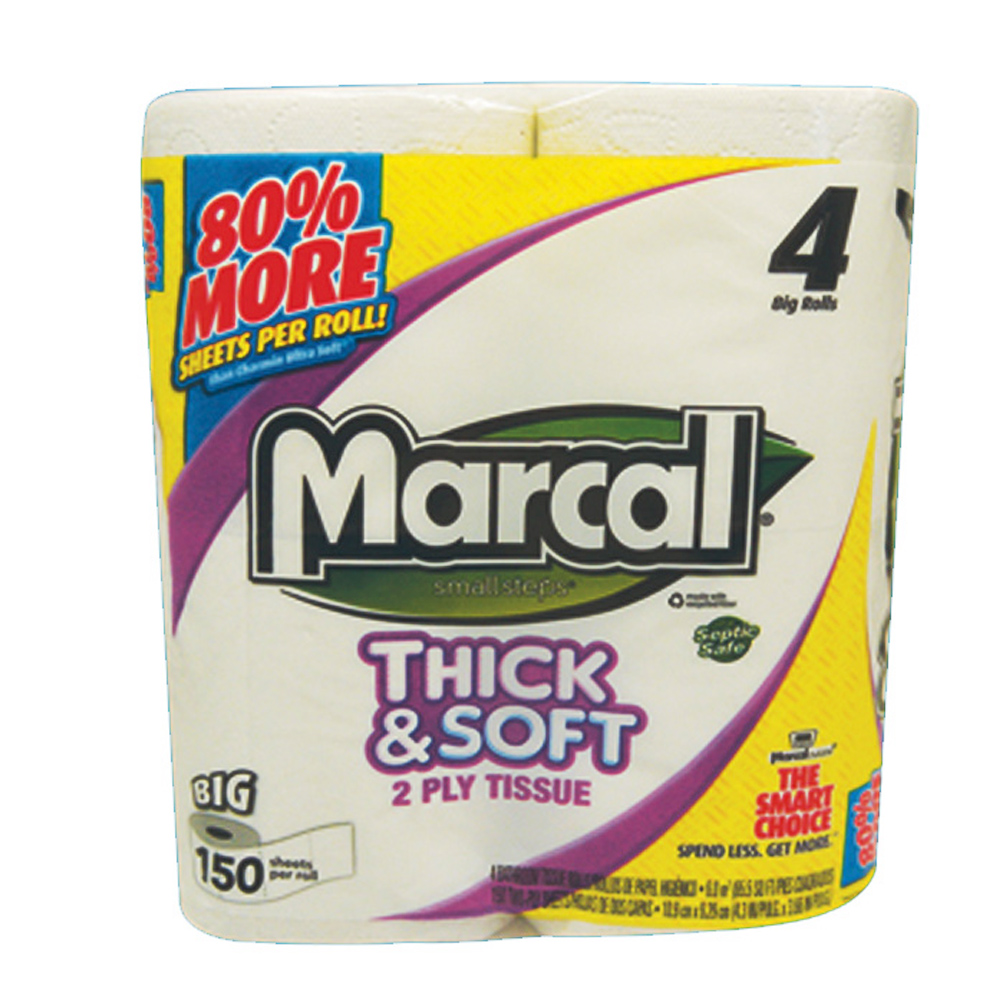 Soundview Paper Co. - Marcal White 2 ply / 150 Sheet 4 Pack Thick ...